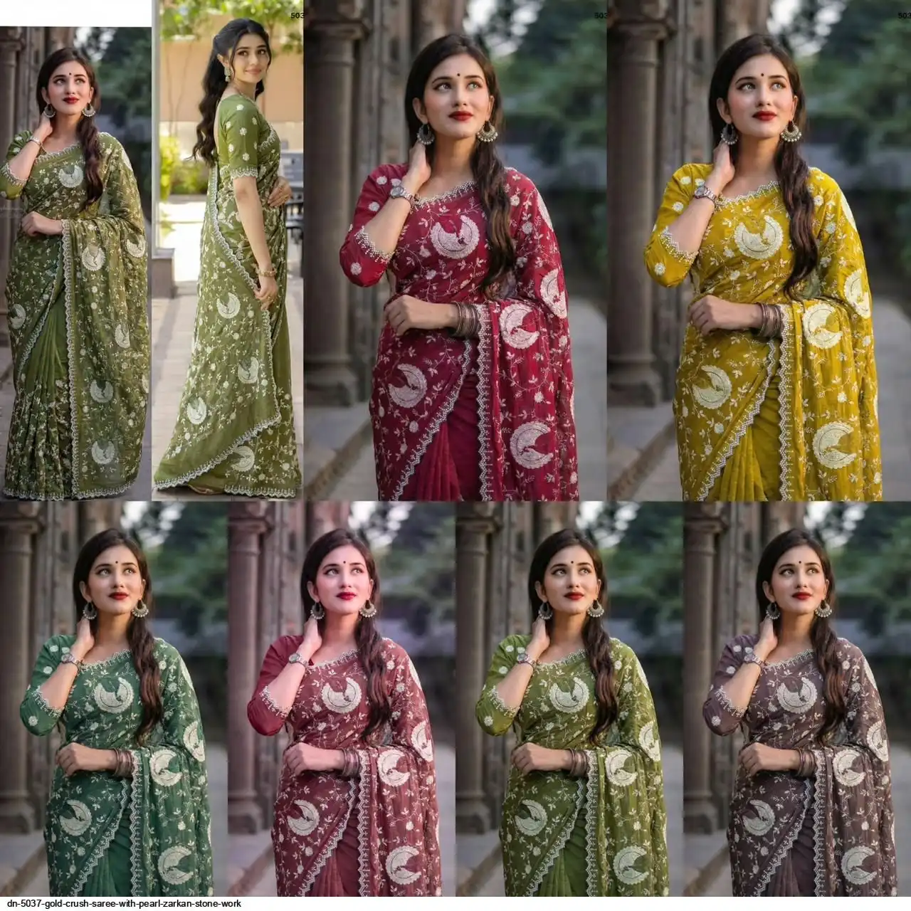 Design 5037 Gold Crush Saree – Wholesale Bridal Saree