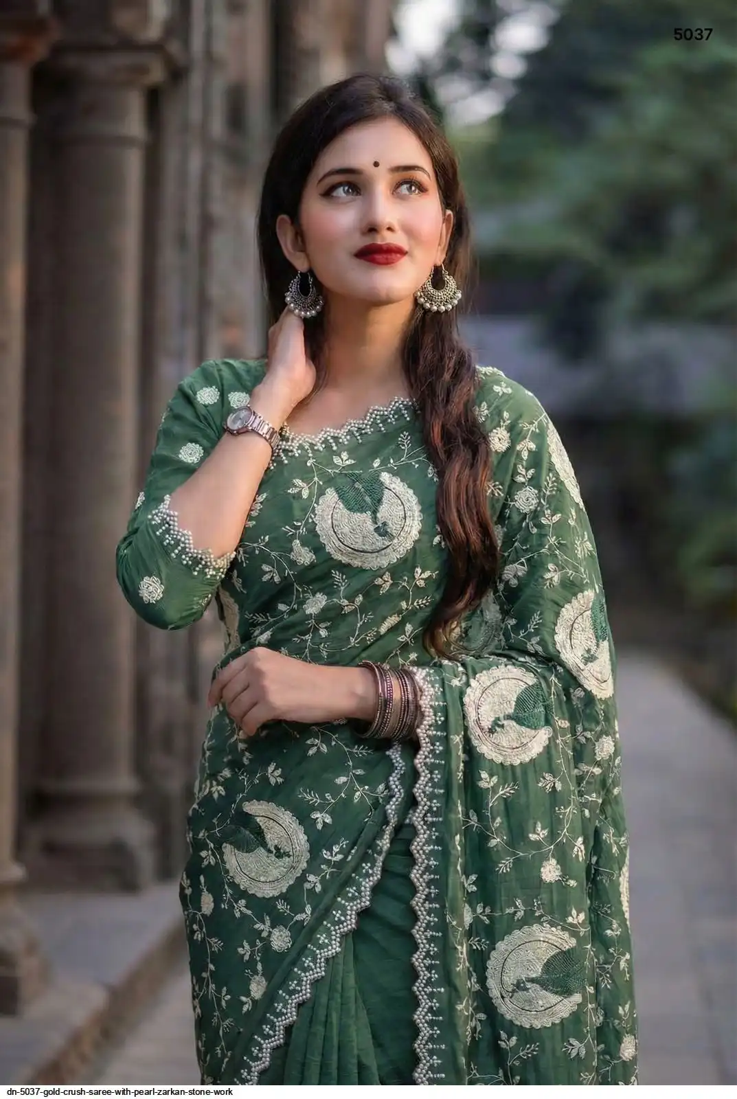 Design 5037 Gold Crush Saree – Wholesale Bridal Saree