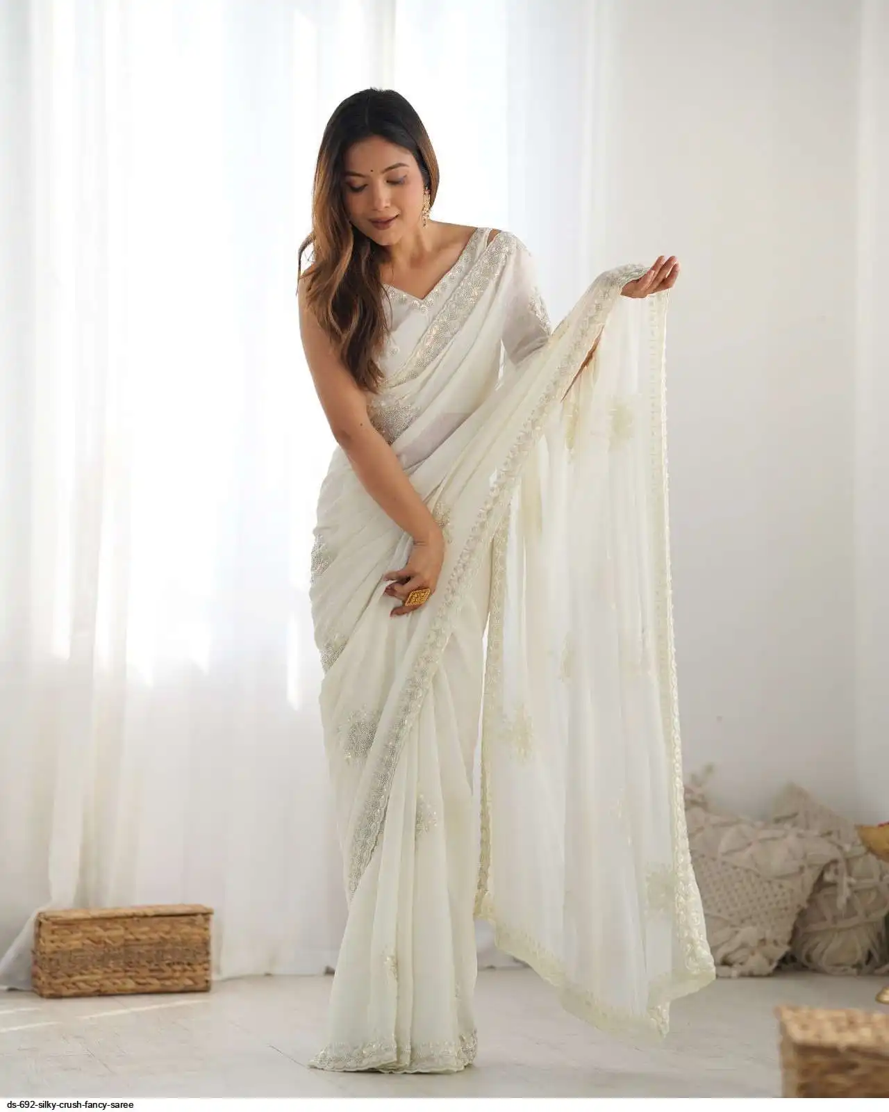 DS 692 Silky crush fancy saree