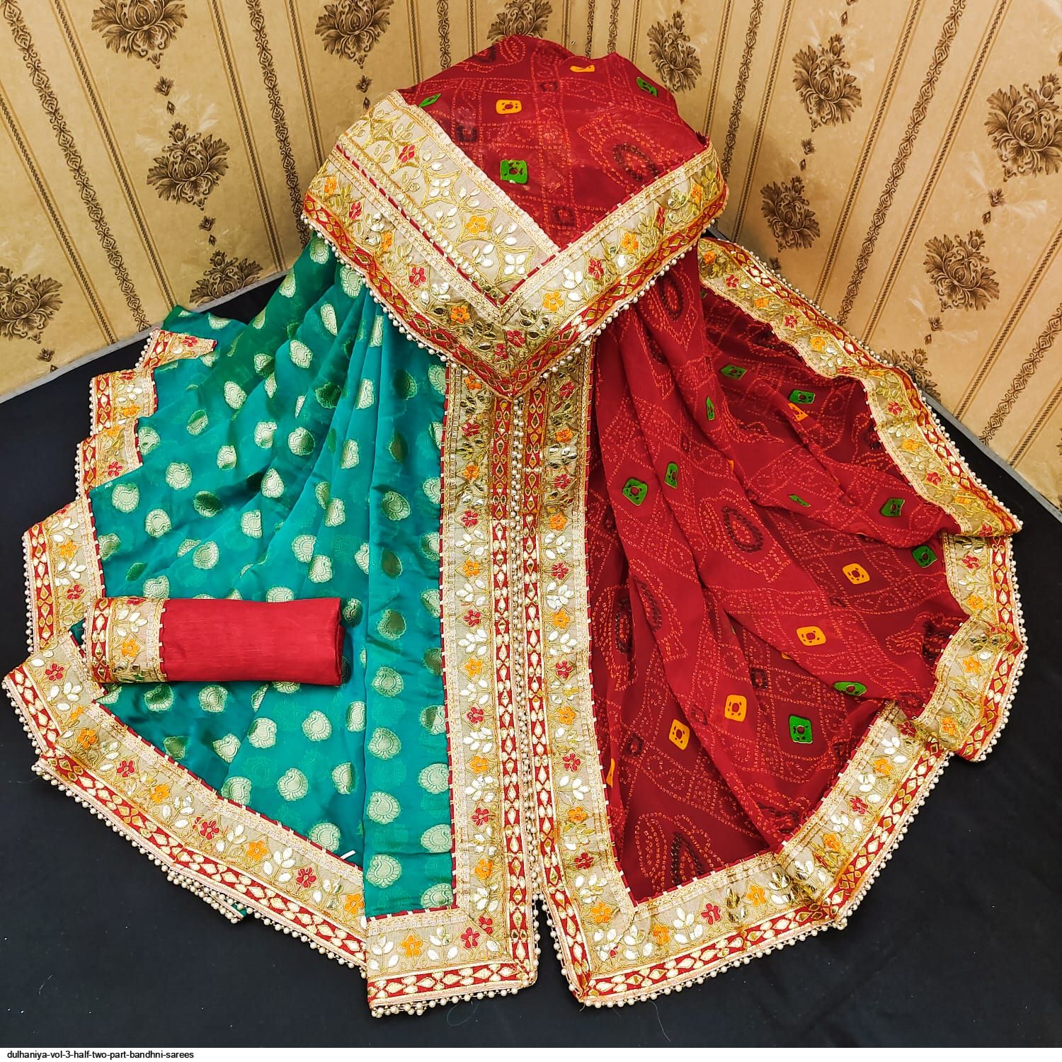 Dulhaniya VOL 3 HALF TWO PART BANDHNI SAREES