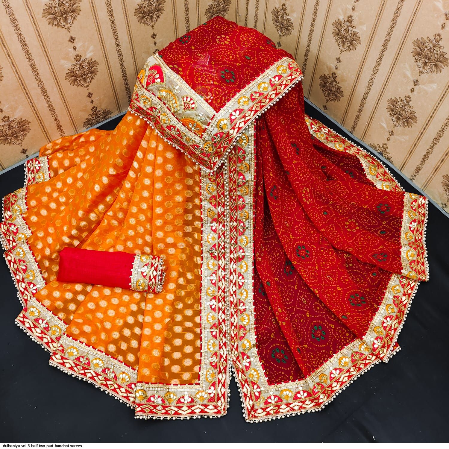 Dulhaniya VOL 3 HALF TWO PART BANDHNI SAREES