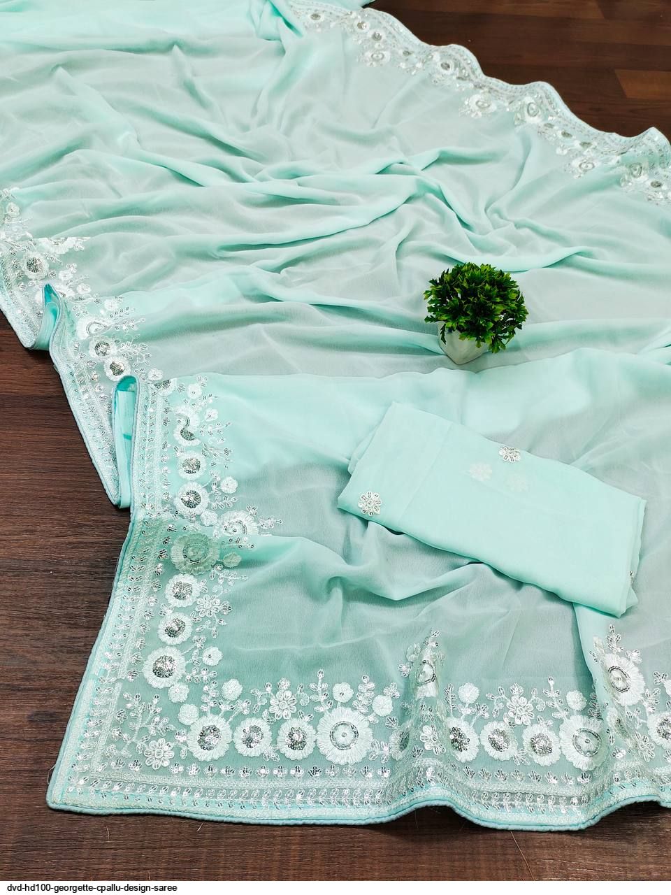 DVD HD100 GEORGETTE CPALLU DESIGN saree