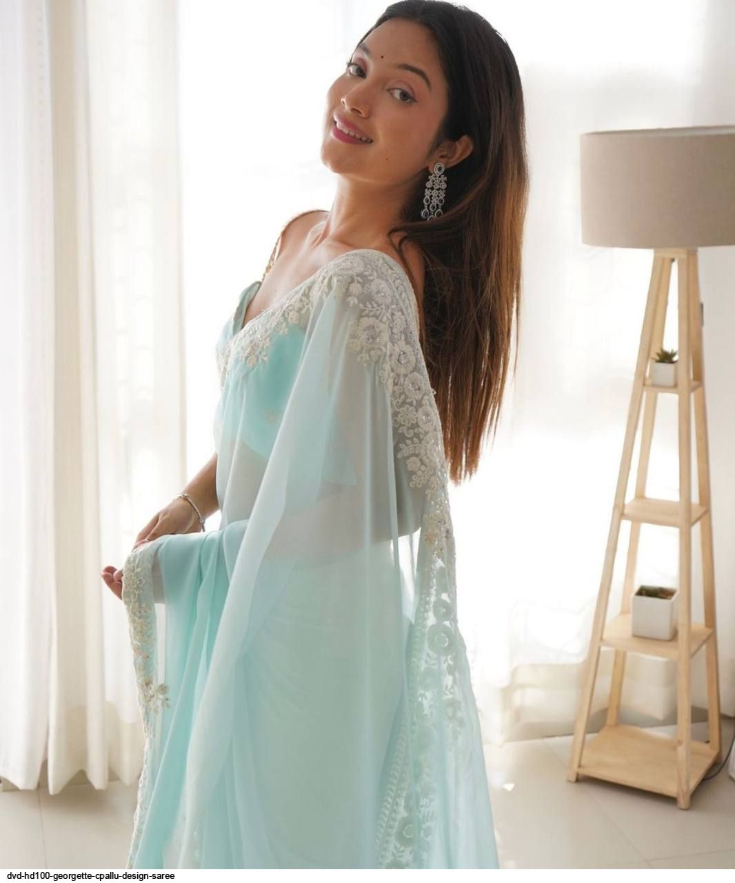DVD HD100 GEORGETTE CPALLU DESIGN saree