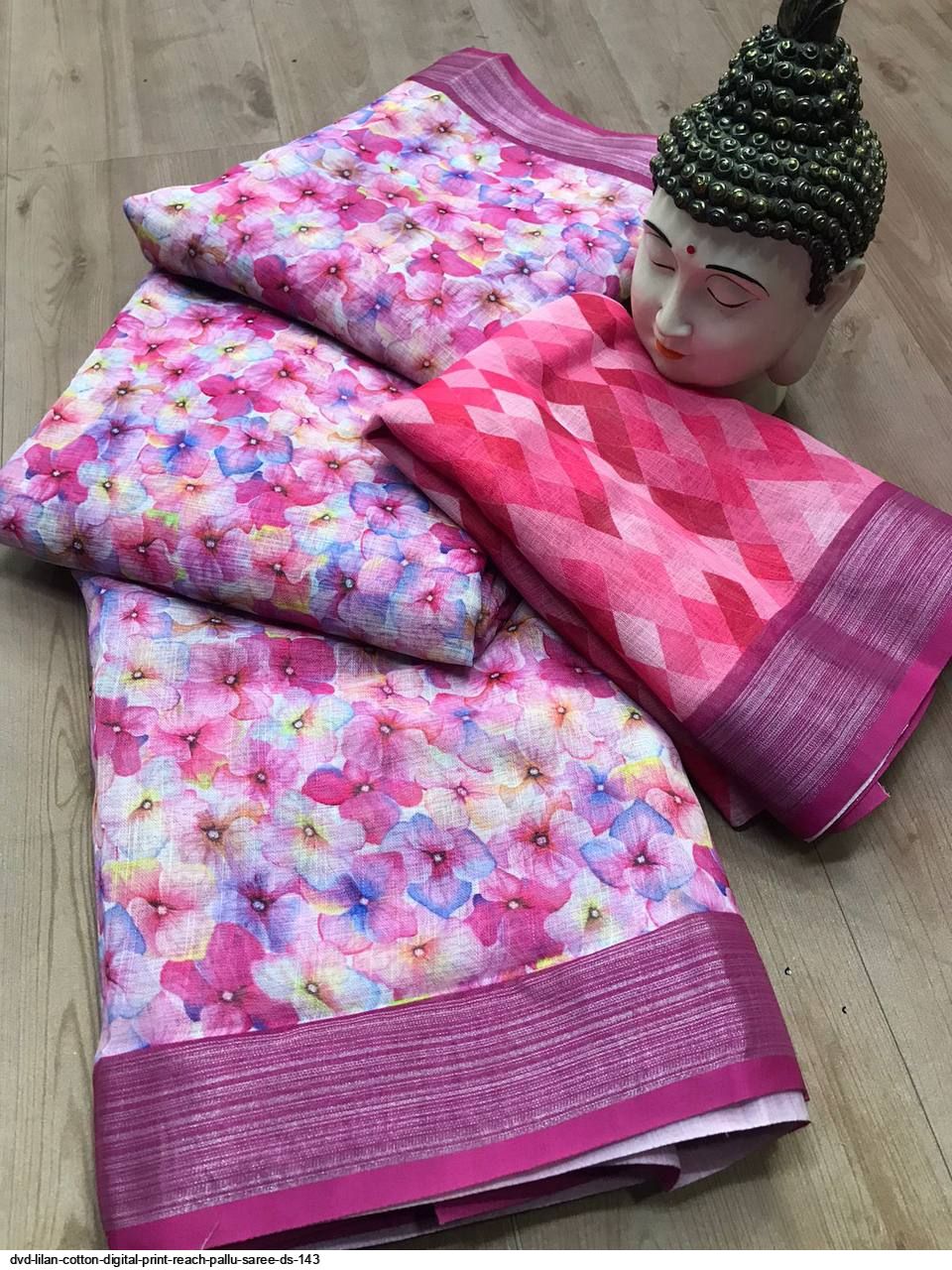 DVD LILAN COTTON DIGITAL PRINT REACH PALLU SAREE DS 143