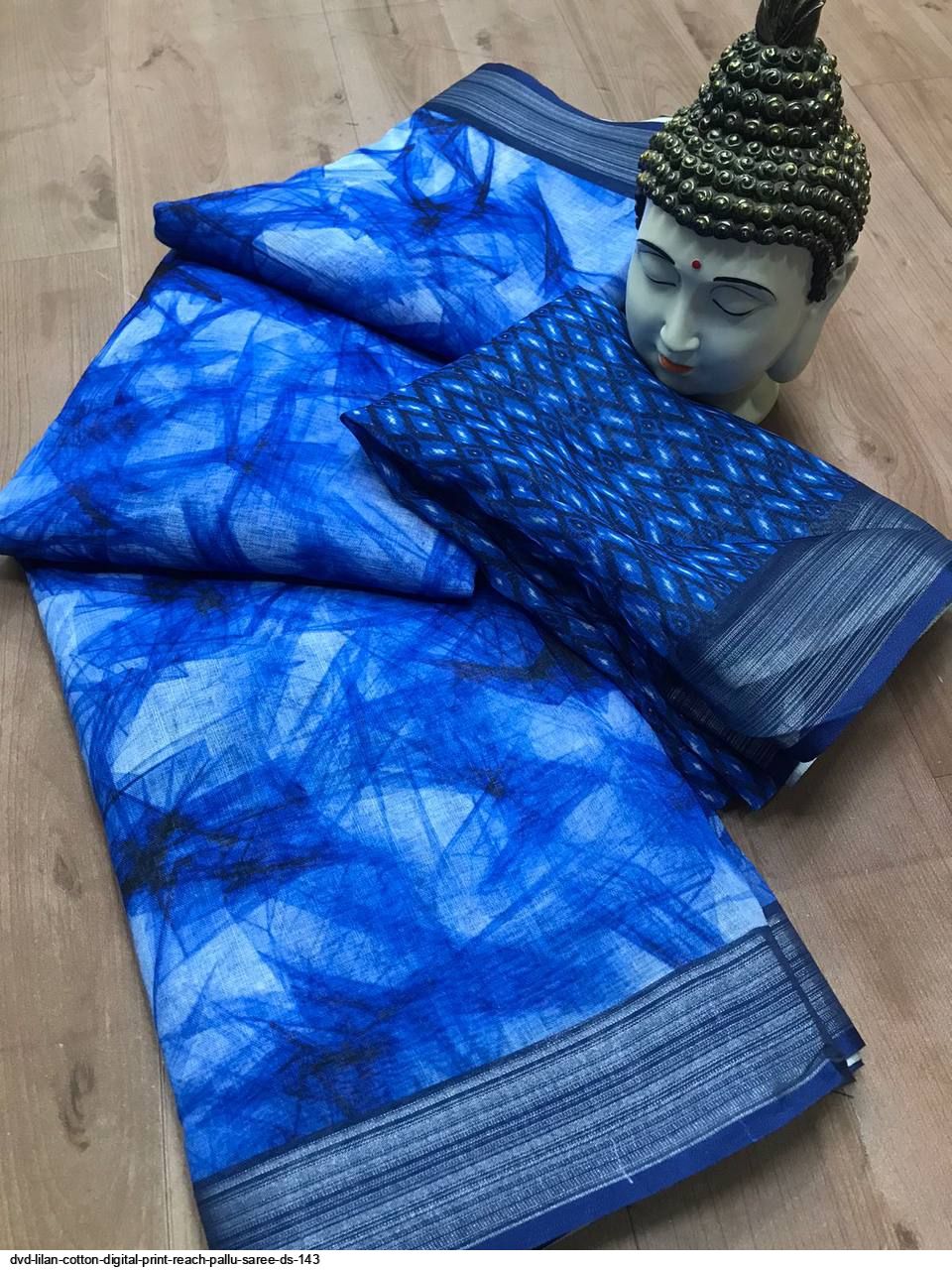 DVD LILAN COTTON DIGITAL PRINT REACH PALLU SAREE DS 143