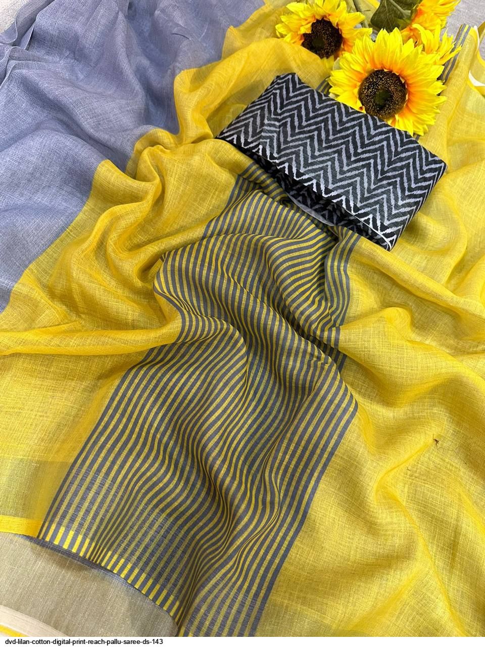 DVD LILAN COTTON DIGITAL PRINT REACH PALLU SAREE DS 143
