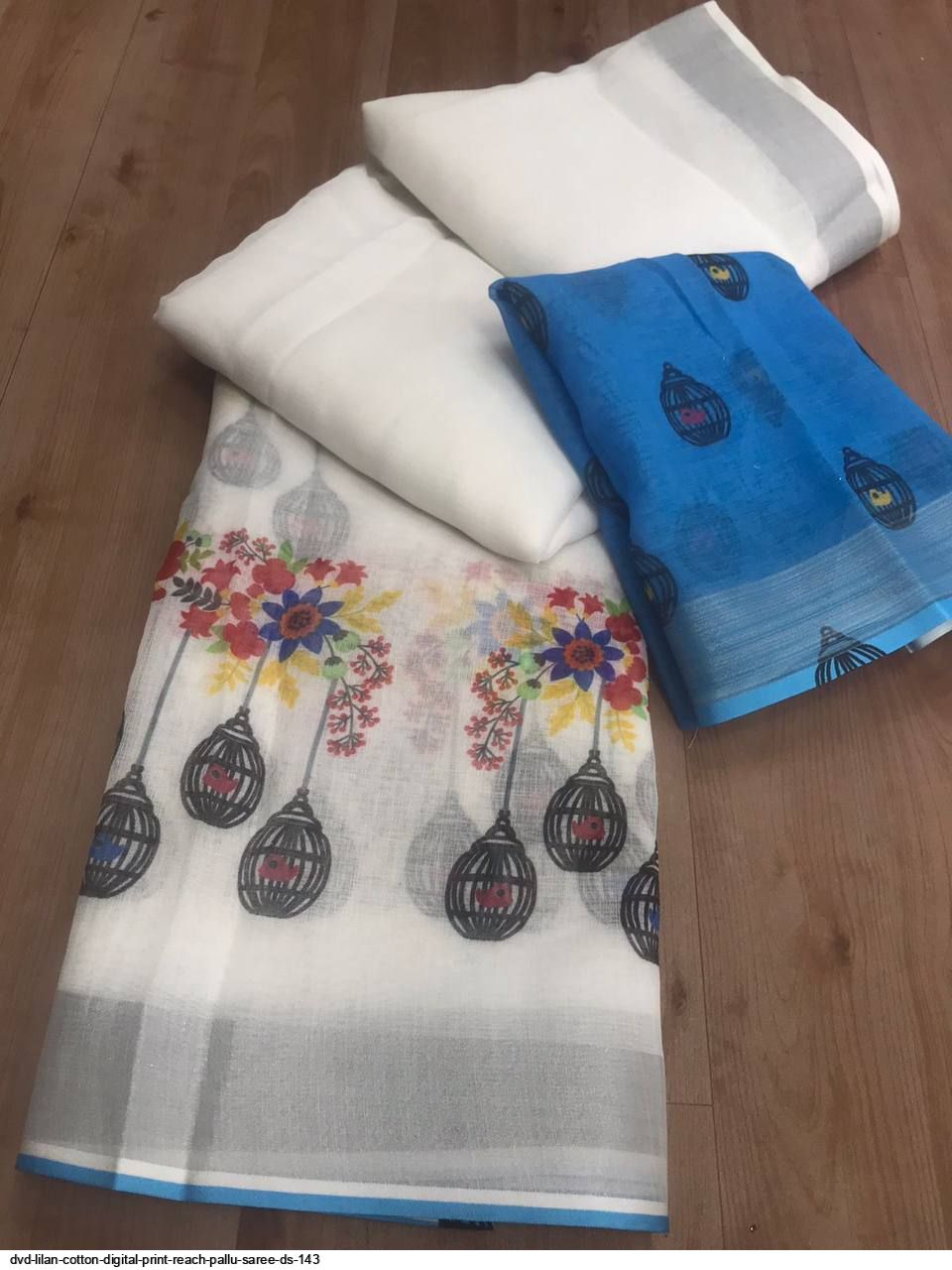 DVD LILAN COTTON DIGITAL PRINT REACH PALLU SAREE DS 143