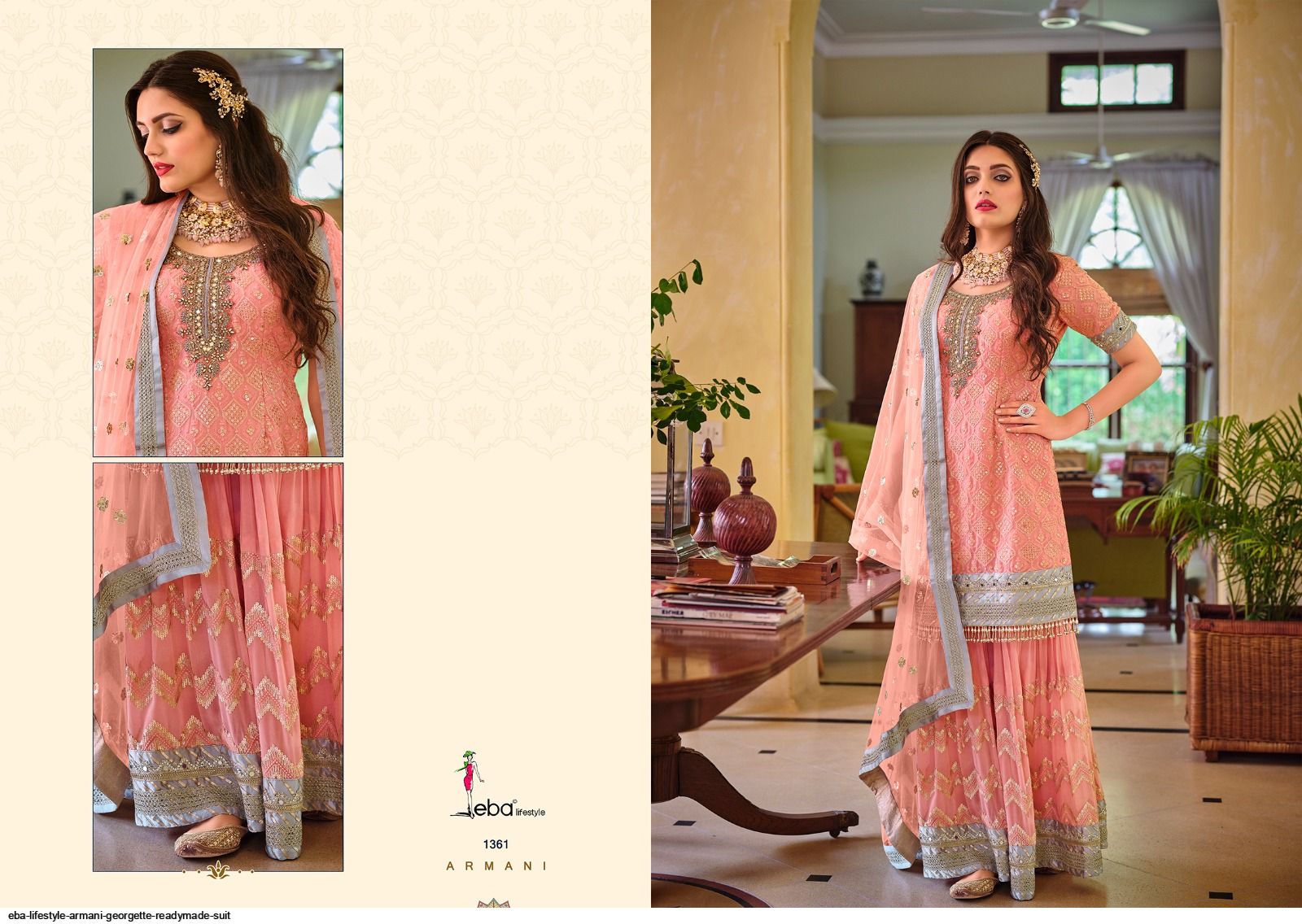 Eba lifestyle ARMANI georgette readymade suit