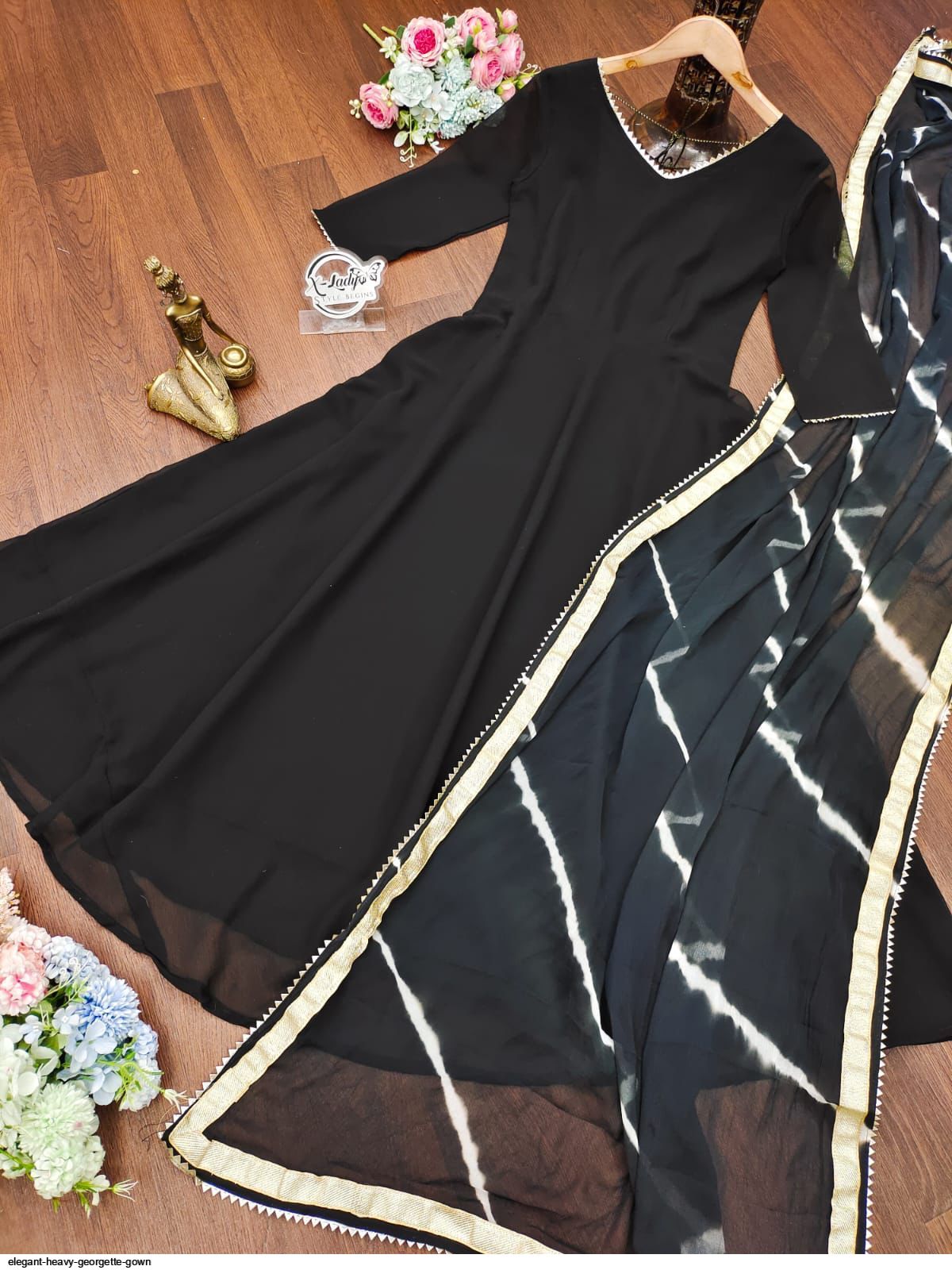 ELEGANT HEAVY GEORGETTE GOWN