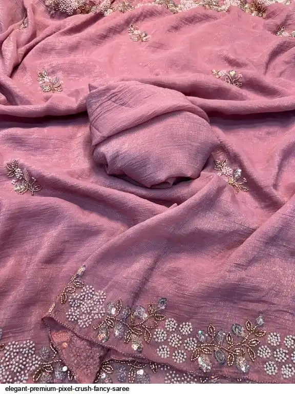 ELEGANT Premium Pixel Crush FANCY SAREE