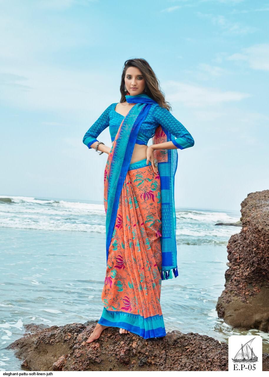 Eleghant pattu Soft linen juth