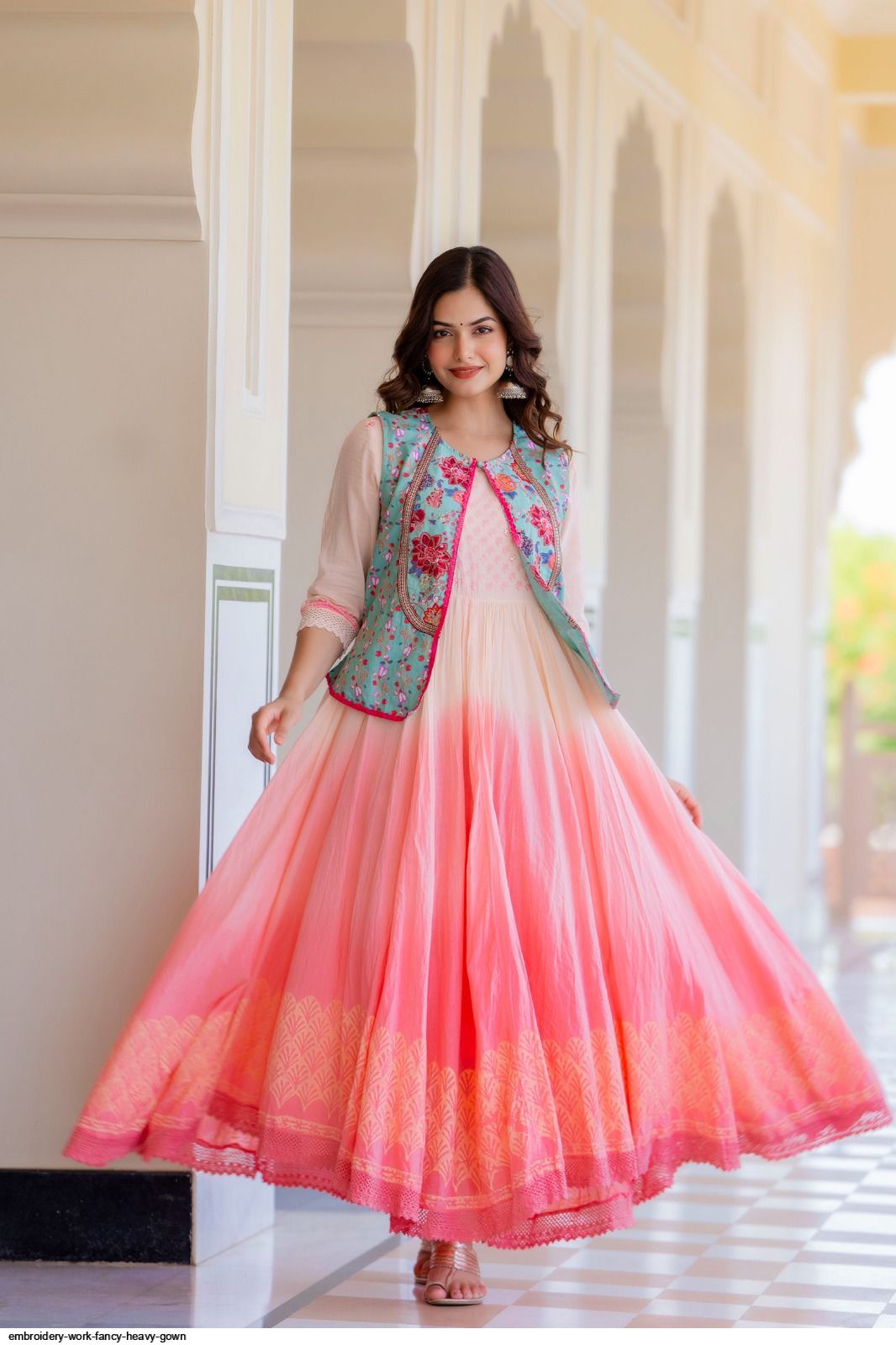 embroidery work fancy heavy gown