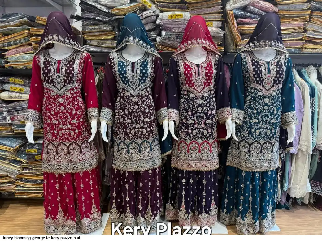 FANCY BLOOMING GEORGETTE KERY PLAZZO SUIT