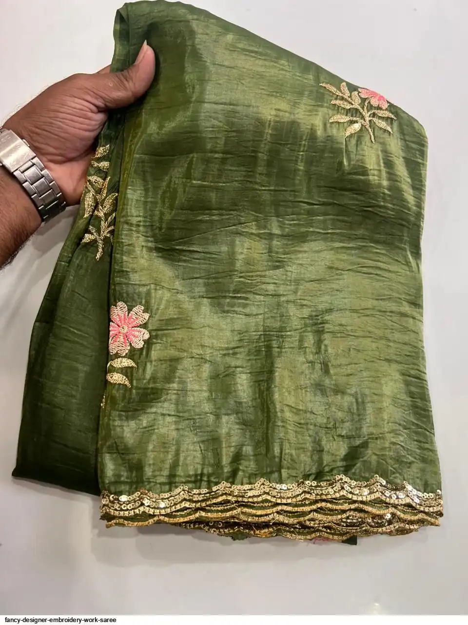 Fancy designer Embroidery Work Saree