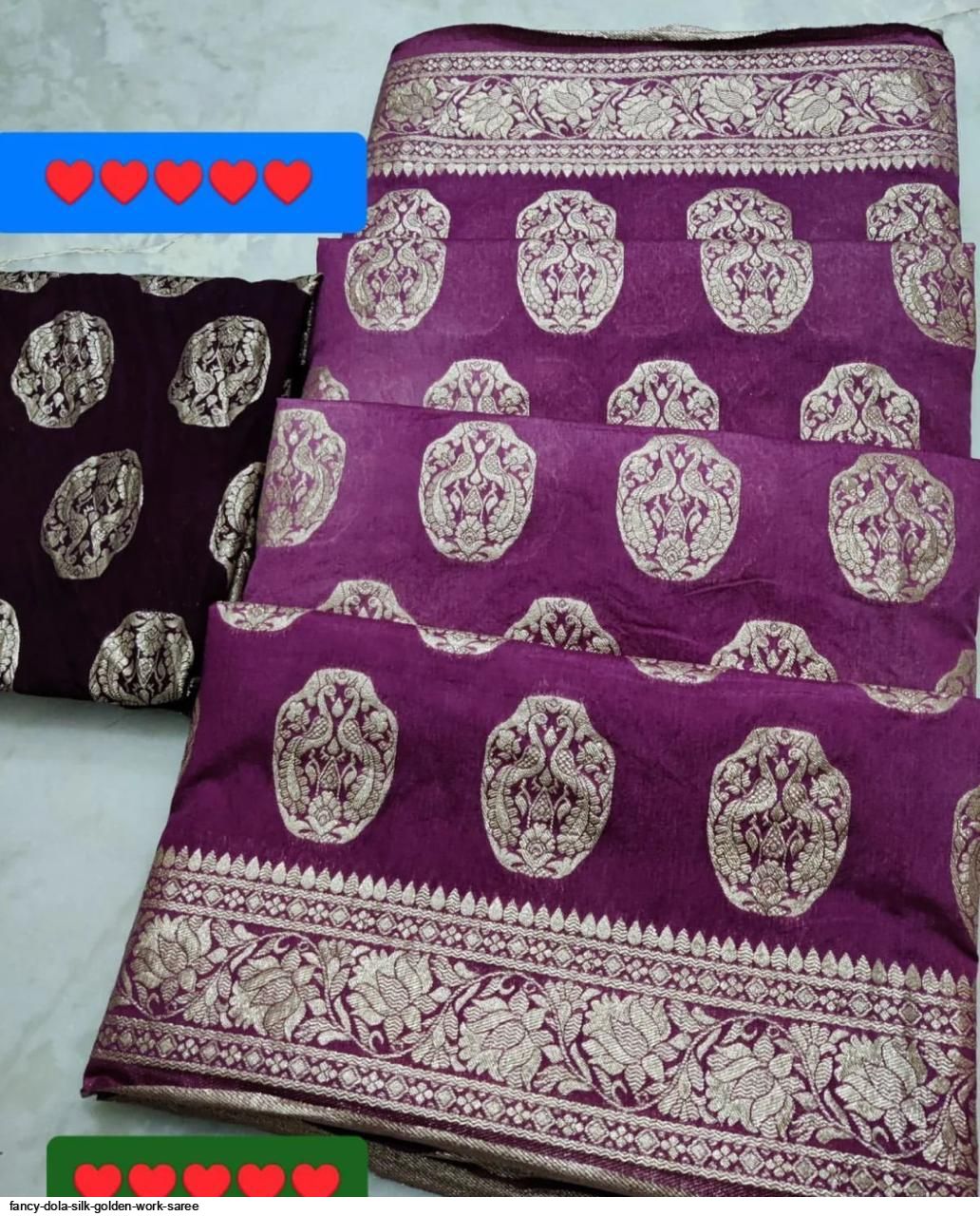 FANCY DOLA SILK GOLDEN WORK SAREE