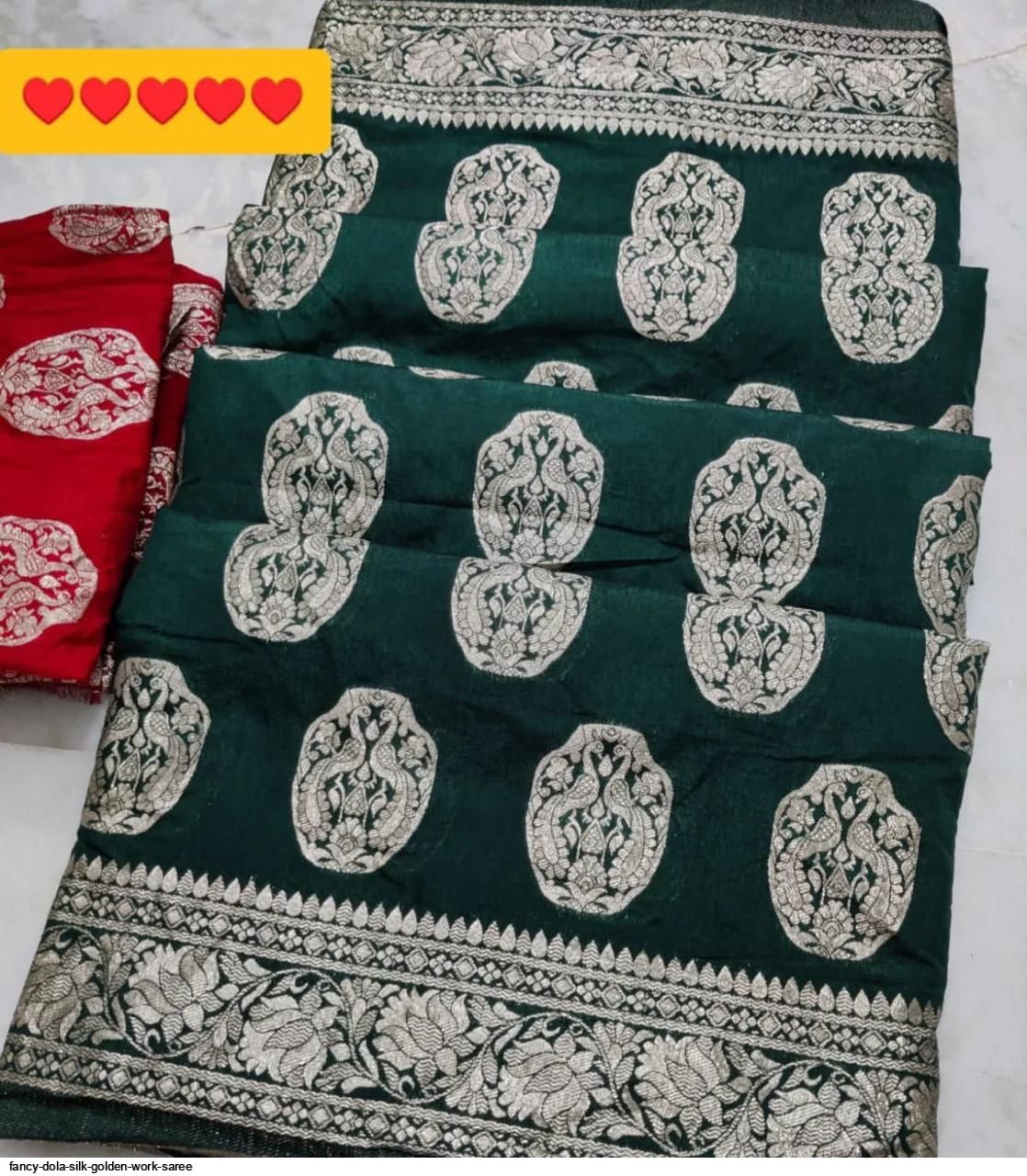 FANCY DOLA SILK GOLDEN WORK SAREE