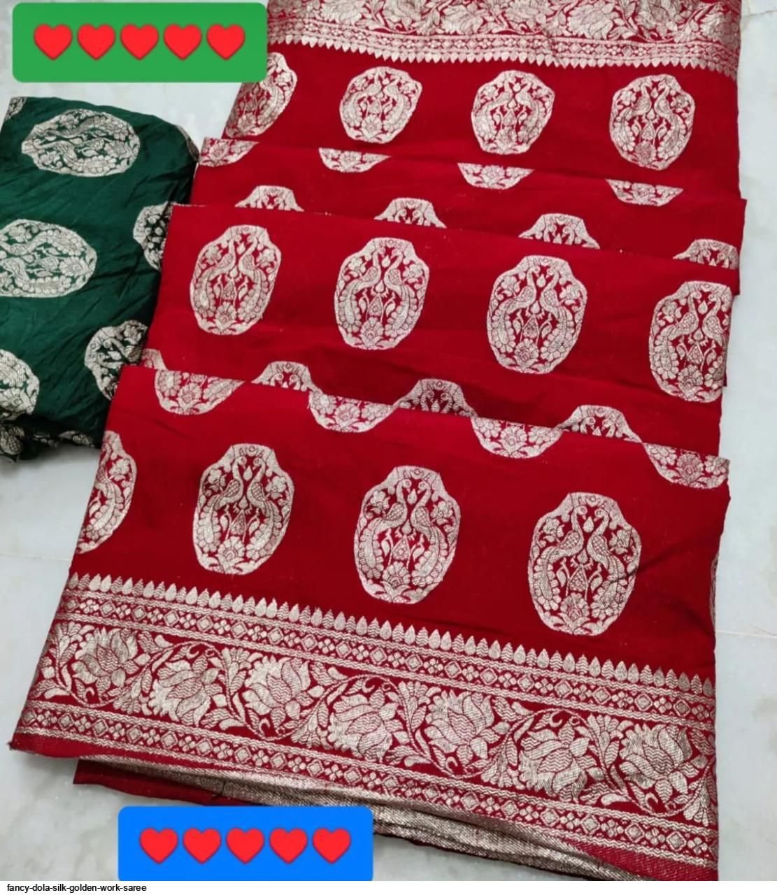 FANCY DOLA SILK GOLDEN WORK SAREE