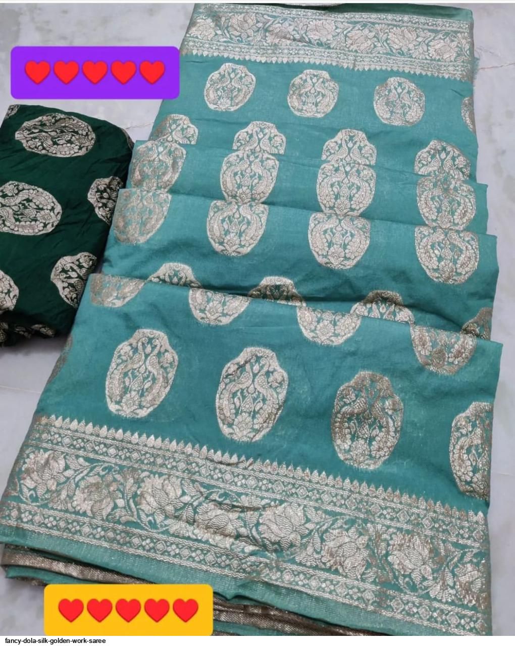 FANCY DOLA SILK GOLDEN WORK SAREE
