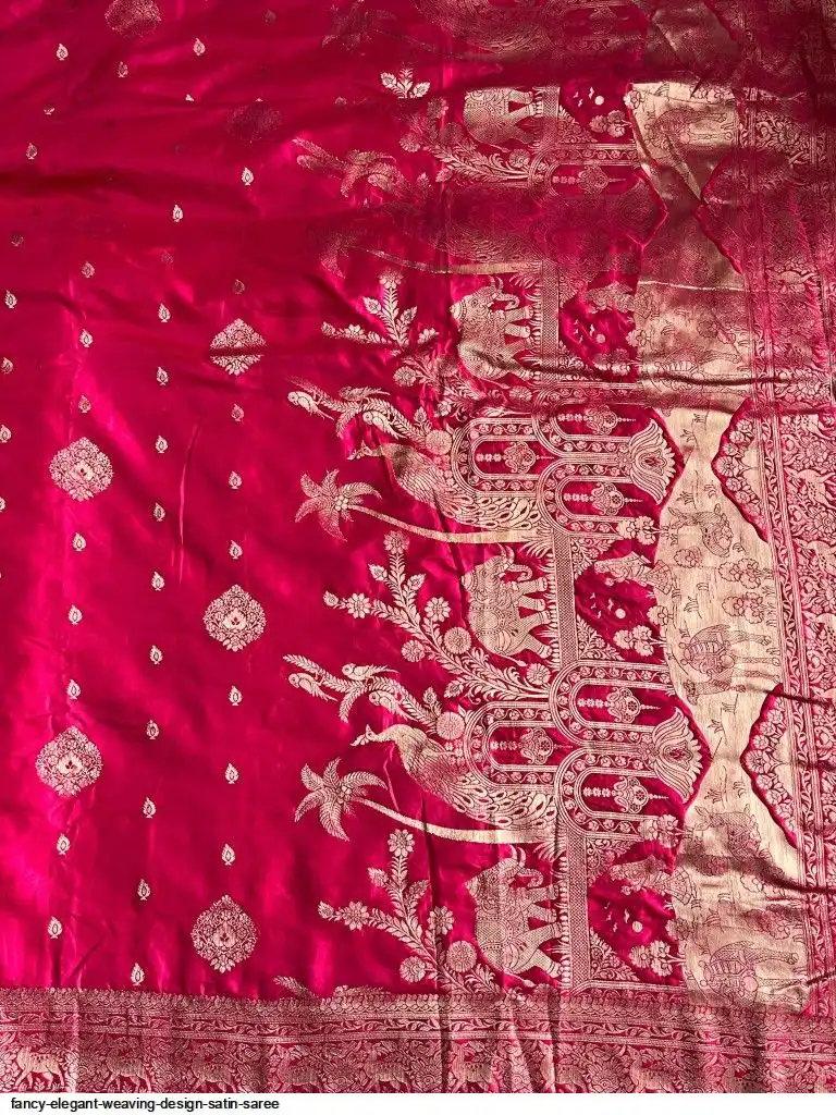 FANCY elegant weaving design Satin saree