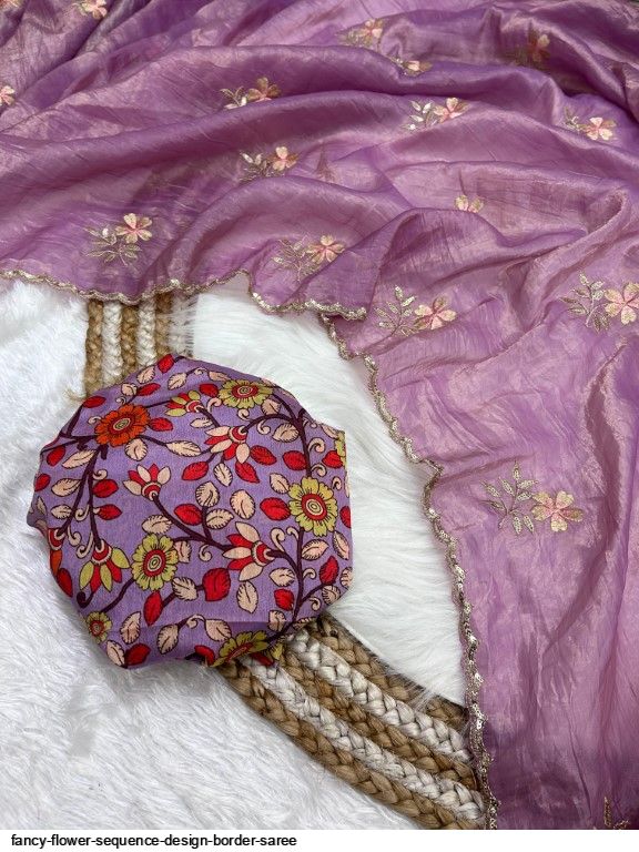 FANCY FLOWER SEQUENCE DESIGN BORDER SAREE