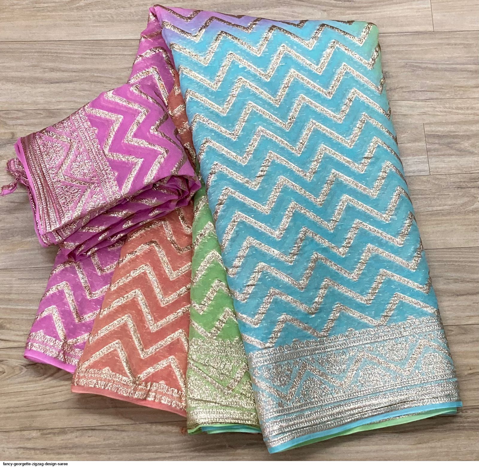 FANCY GEORGETTE ZIGZAG DESIGN SAREE
