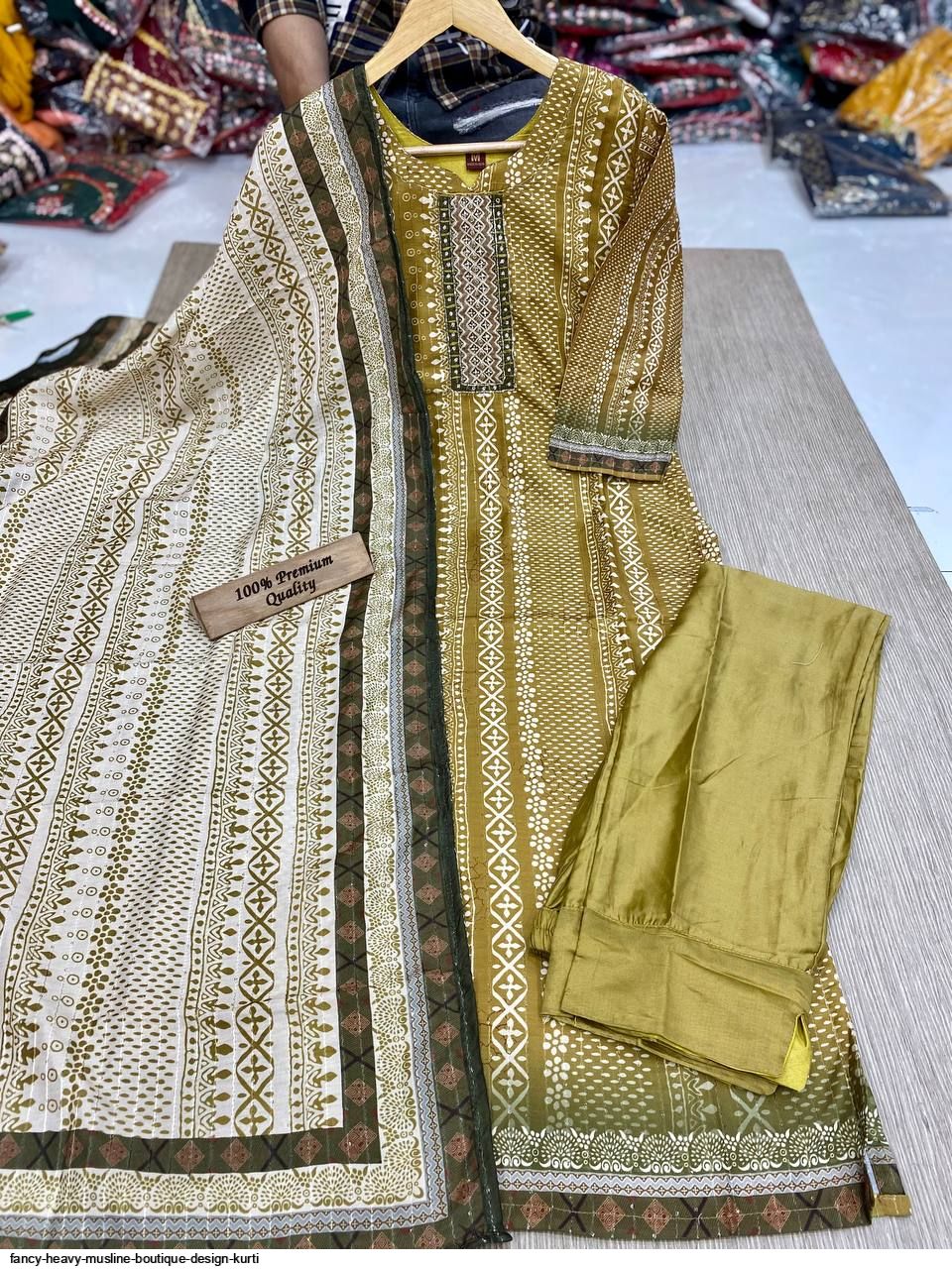 FANCY HEAVY MUSLINE BOUTIQUE DESIGN KURTI