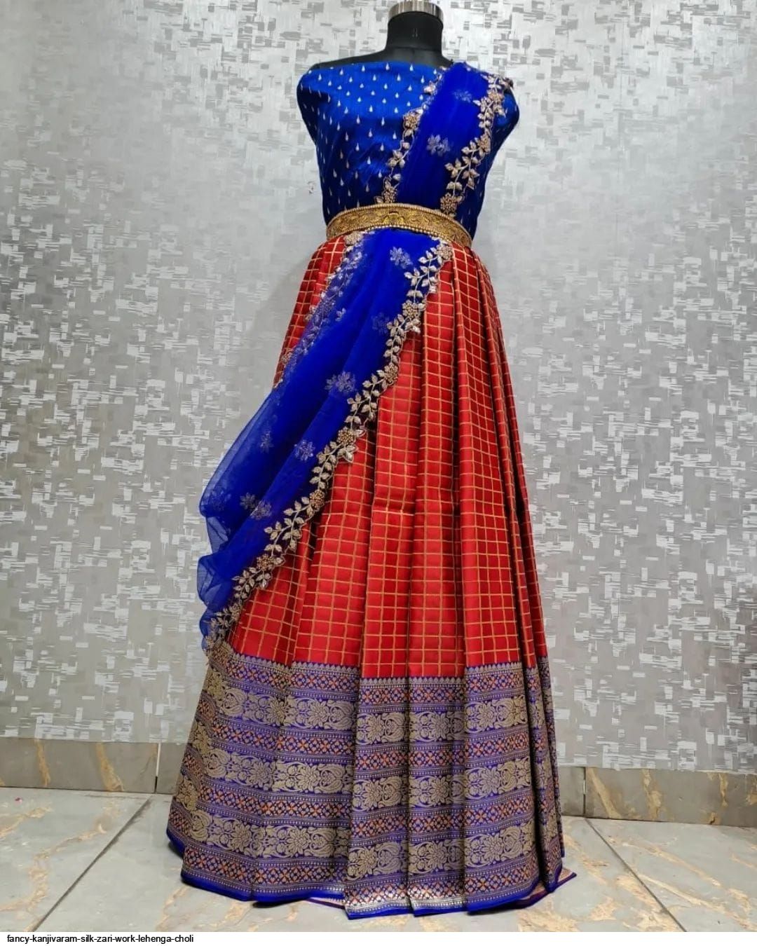 FANCY KANJIVARAM SILK ZARI WORK LEHENGA CHOLI