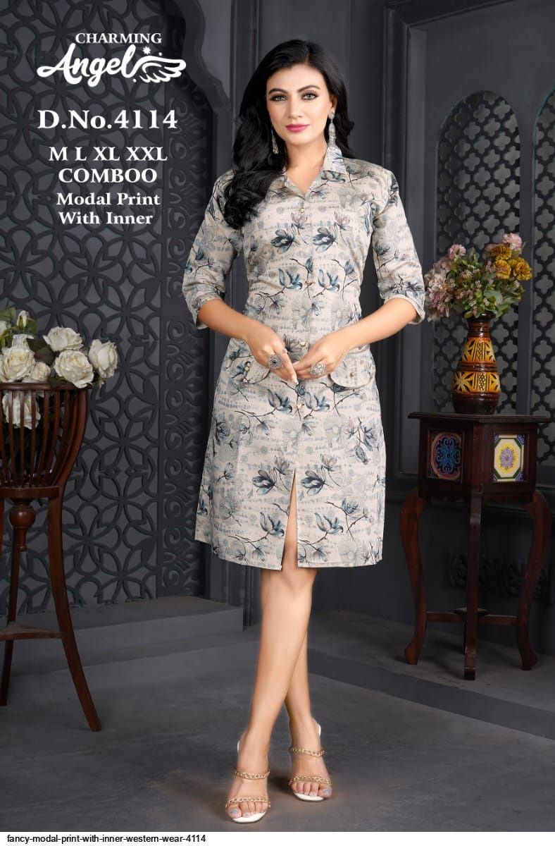 fancy Modal print with Inner western wear 4114