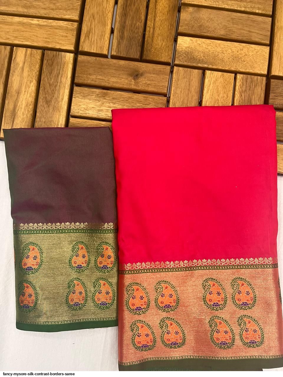 FANCY MYSORE SILK contrast borders SAREE