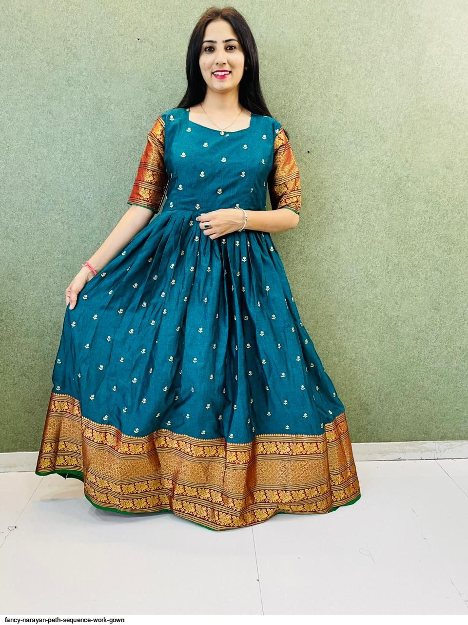 FANCY NARAYAN PETH SEQUENCE WORK GOWN