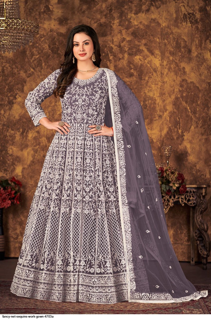 FANCY NET Sequins WORK GOWN 4703A