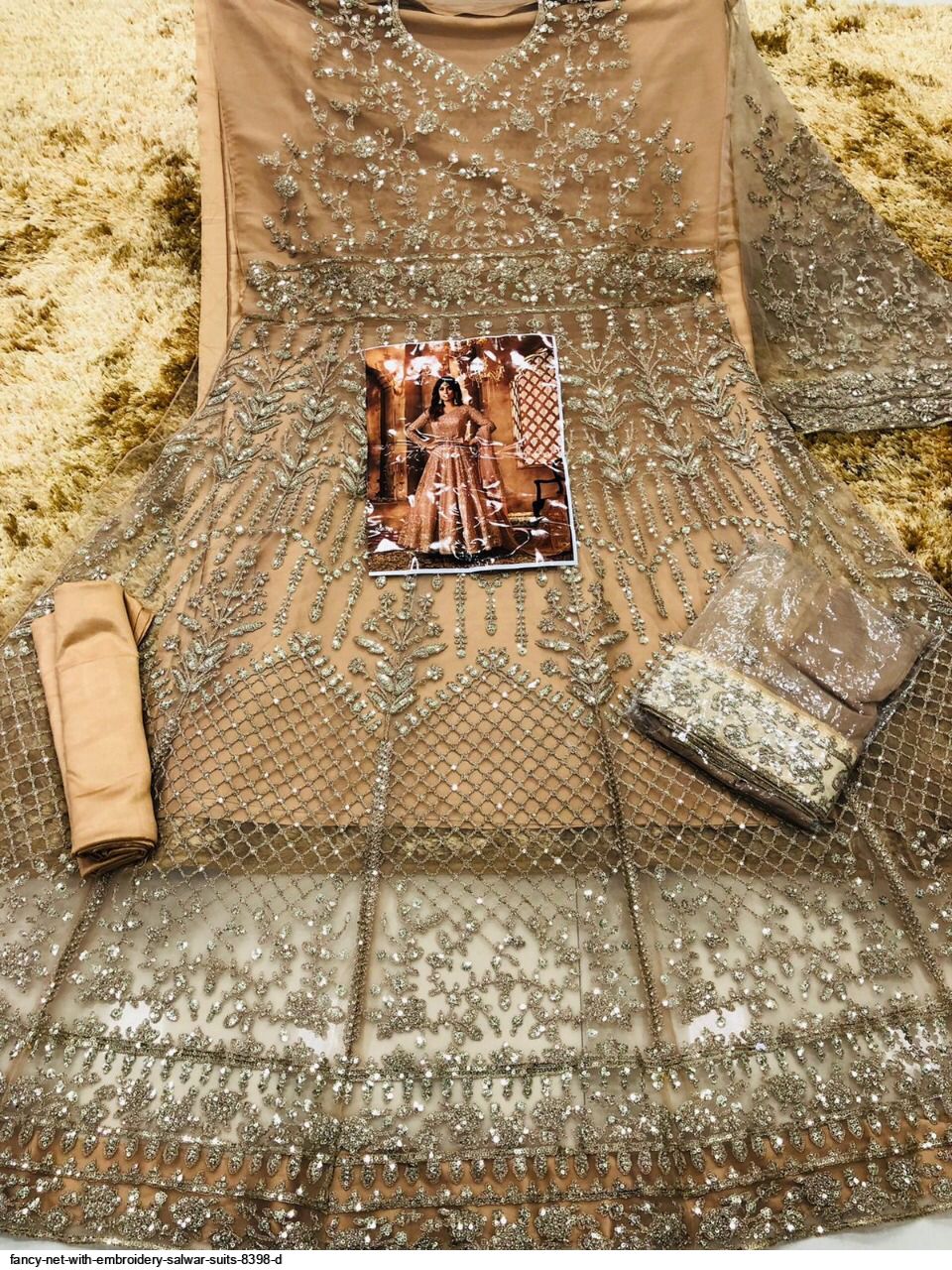 FANCY Net with Embroidery SALWAR SUITS 8398