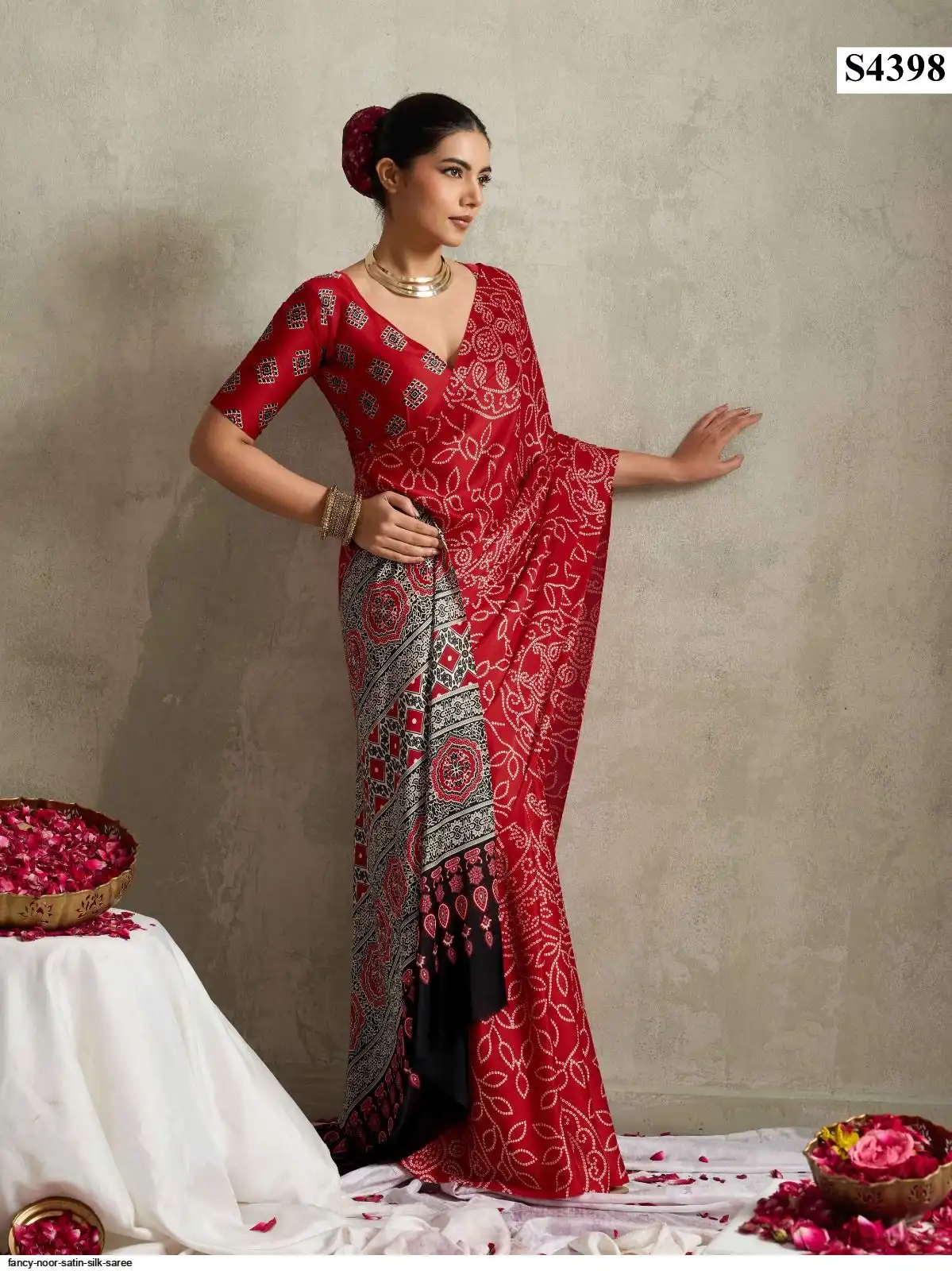 fancy NOOR SATIN SILK saree