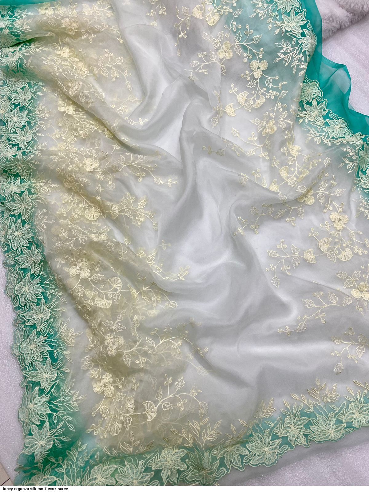 FANCY ORGANZA SILK MOTIF WORK SAREE