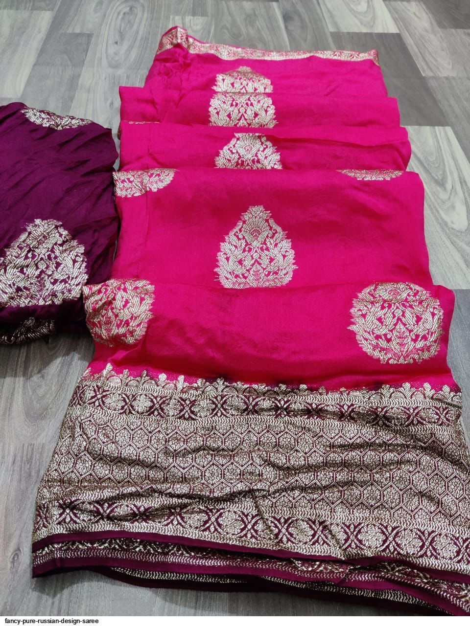 FANCY PURE RUSSIAN DESIGN SAREE