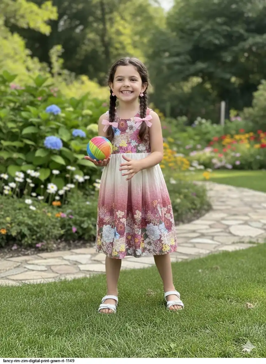 FANCY Rim Zim Digital PRINT GOWN RT 1149