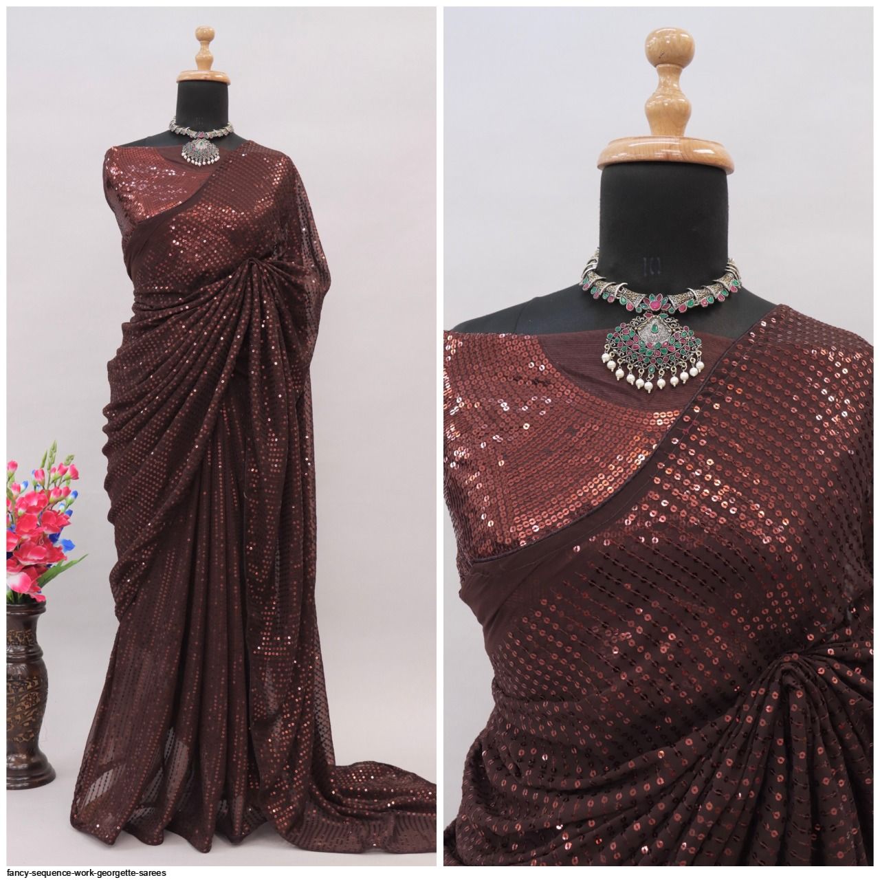 FANCY SEQUENCE WORK GEORGETTE sarees