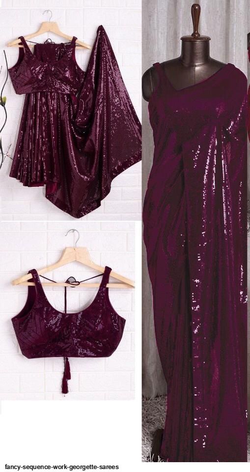 FANCY SEQUENCE WORK GEORGETTE sarees