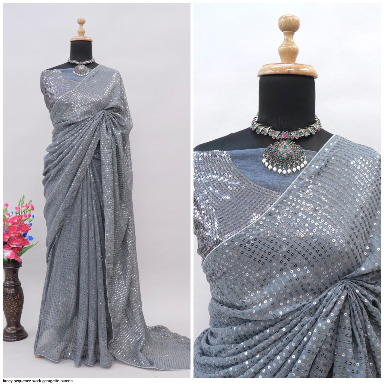 FANCY SEQUENCE WORK GEORGETTE sarees