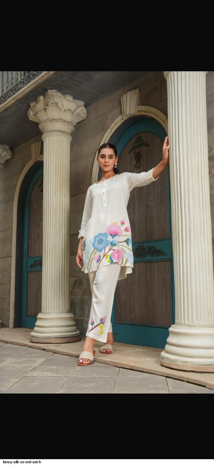 fancy SILK co ord set h