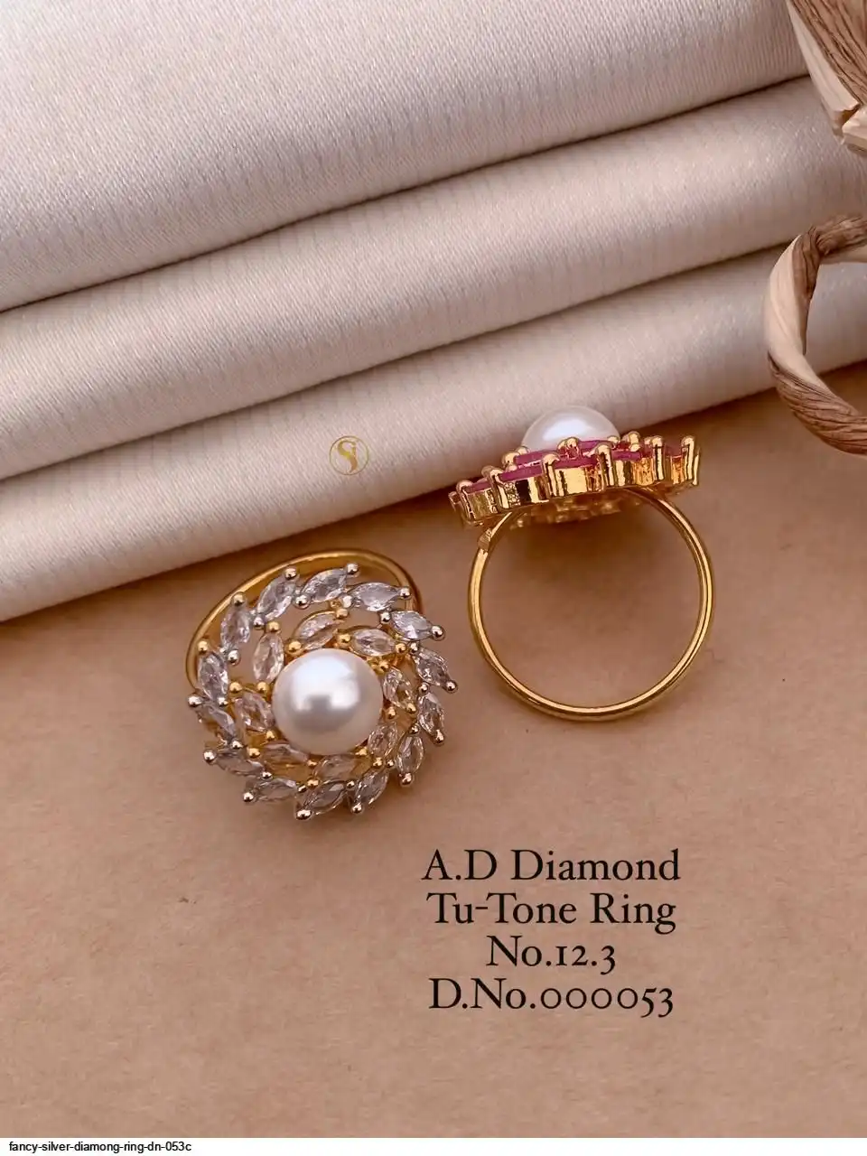 fancy silver diamong ring dn 053c