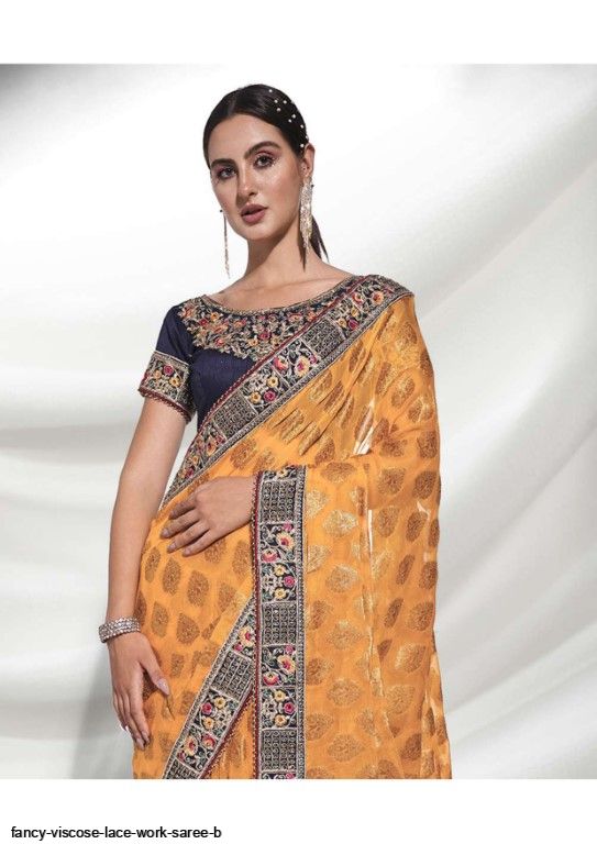 FANCY VISCOSE LACE WORK SAREE