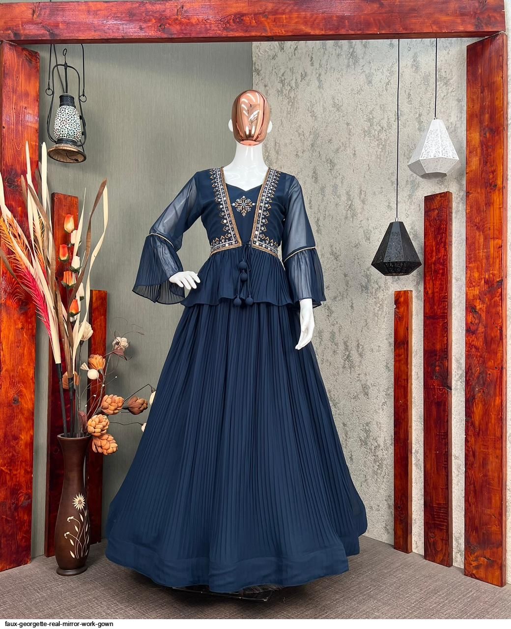 faux-georgette-real-mirror-work gown