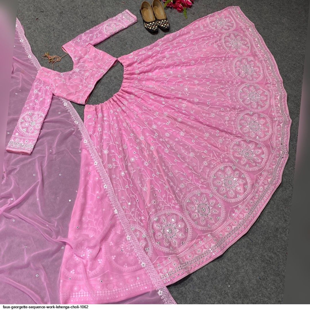 Faux Georgette Sequence Work Lehenga choli 1062