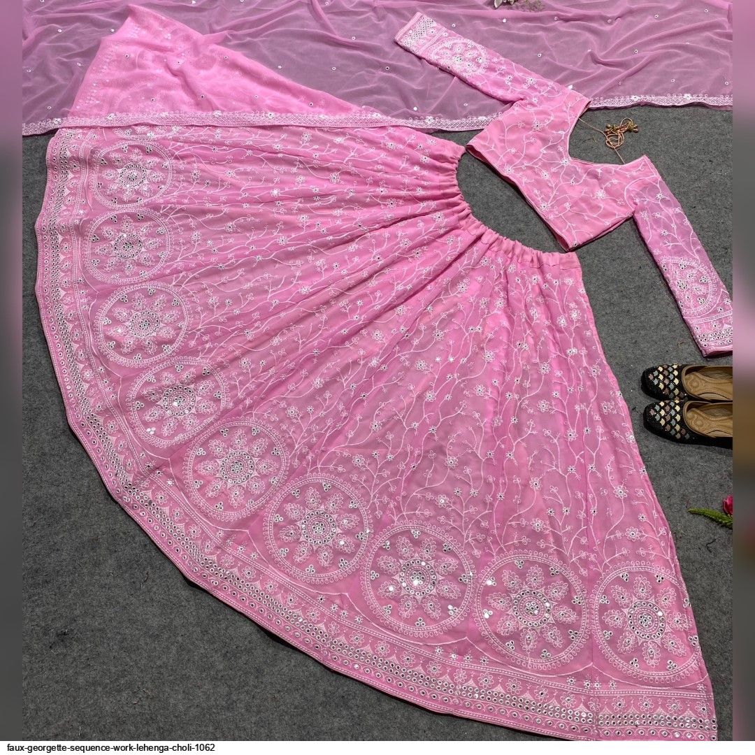 Faux Georgette Sequence Work Lehenga choli 1062