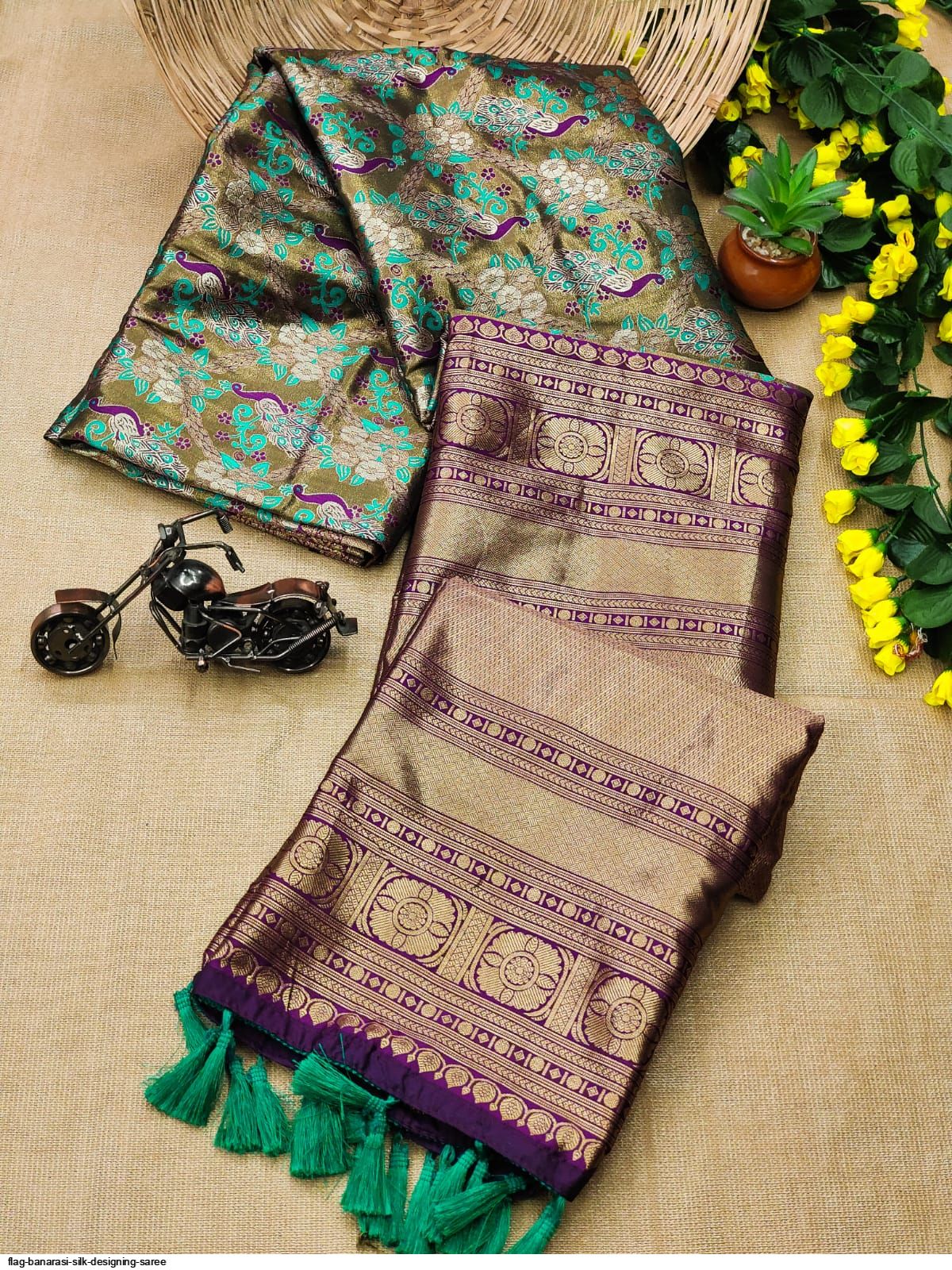 Flag BANARASI SILK DESIGNING SAREE