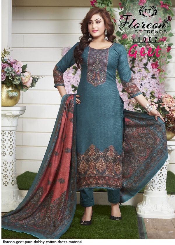 Floreon Geet Pure Dobby Cotton dress material