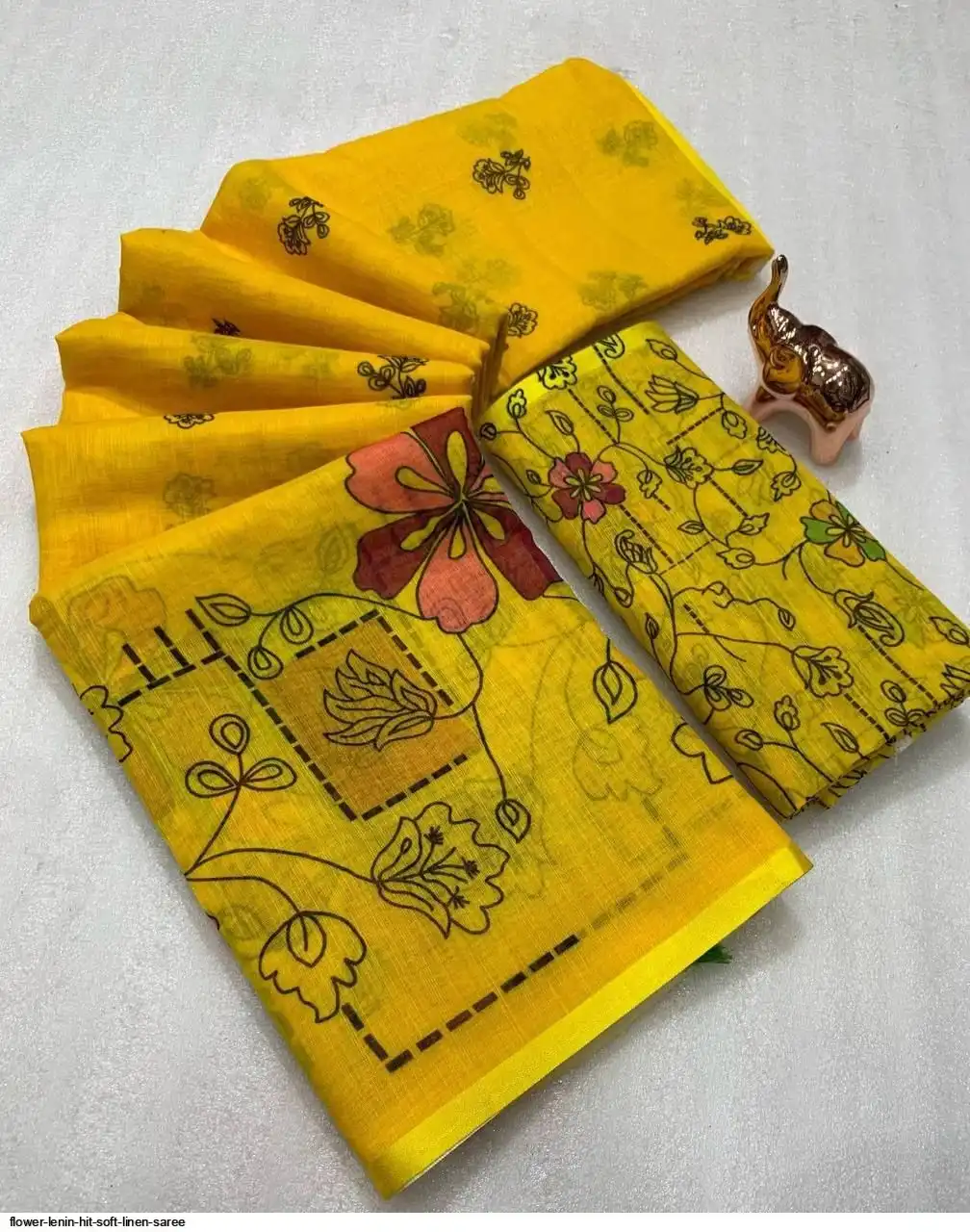 Flower Lenin Hit Soft Linen saree