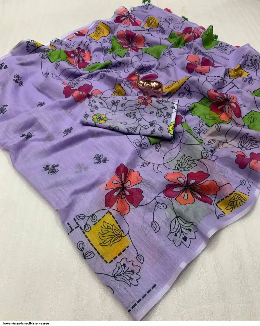 Flower Lenin Hit Soft Linen saree