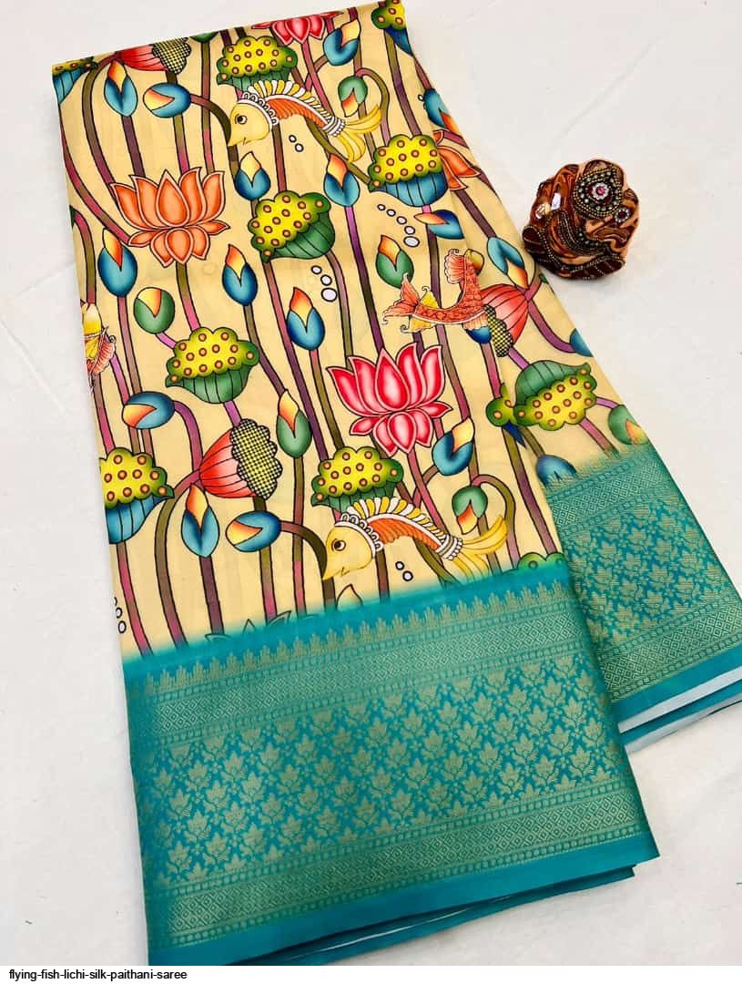 Flying Fish Lichi Silk Paithani Saree
